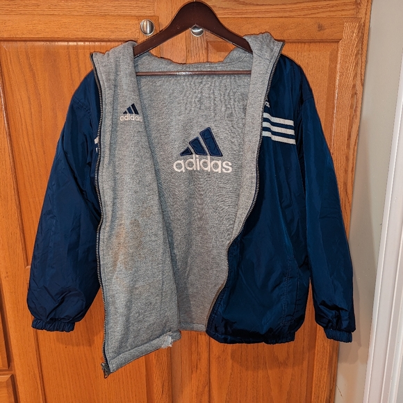 adidas | Jackets & Coats | Vintage Adidas Navy Blue Puffer Jacket ...